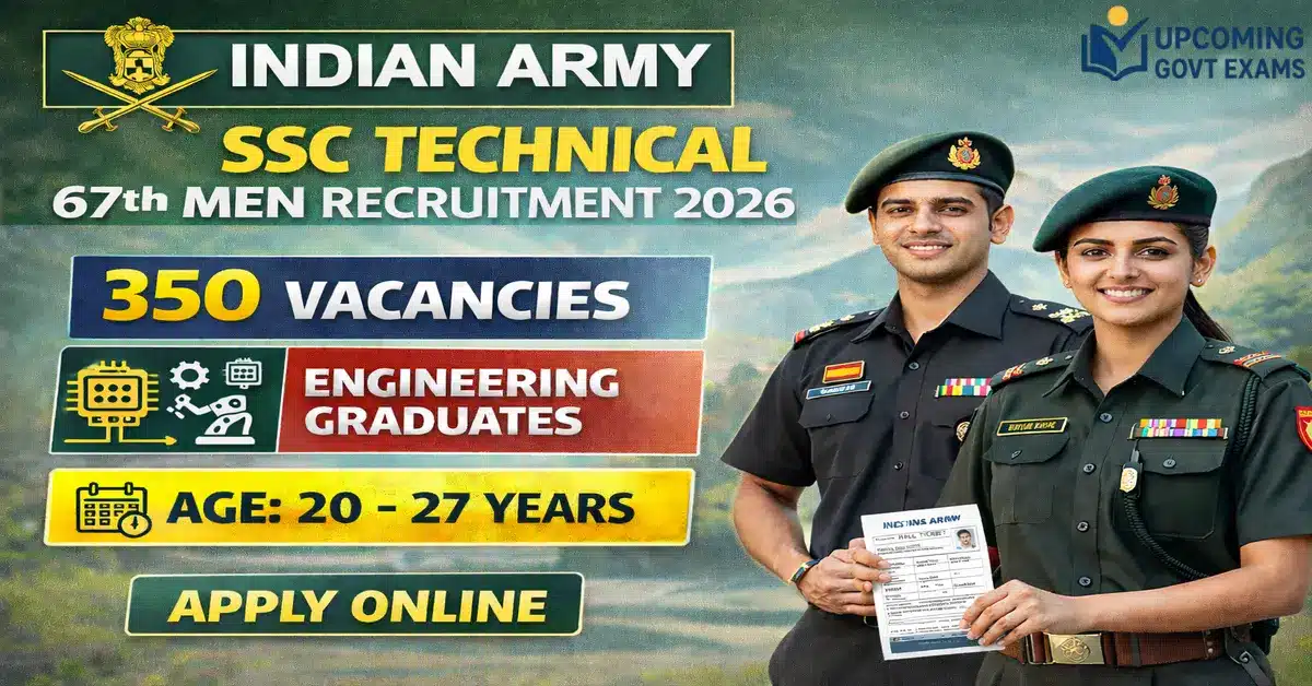 Big Opportunity: Indian Army SSC Technical 67th Men Recruitment 2026 ...