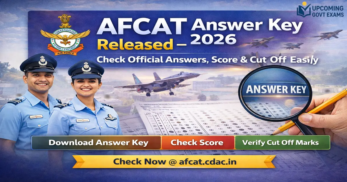 AFCAT Answer Key 2026 Out Now – Download PDF & Calculate Your Score Fast