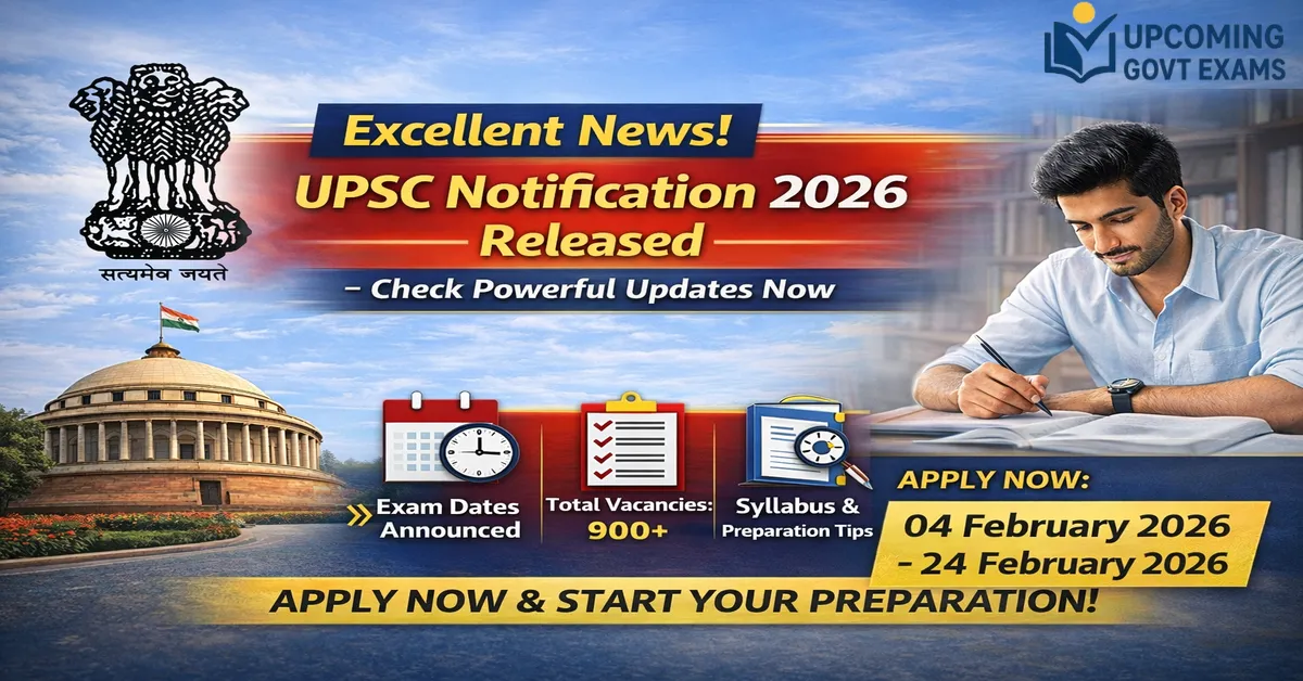 Excellent News! UPSC Notification 2026 Released – For 933 Vacancies